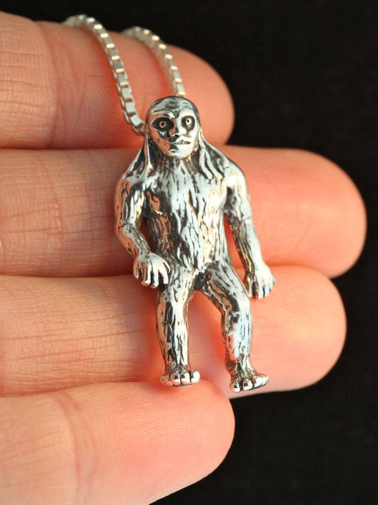 Bigfoot Pendant Silver Necklace Bigfoot Charm Sterling Silver Sasquatch ...