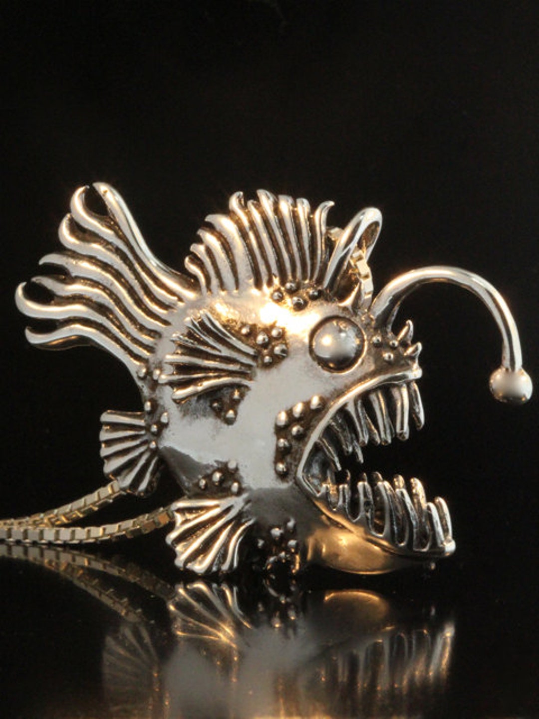 Gift for Man Gift for Woman Fish Gift Angler Fish Jewelry Fish Statue ...
