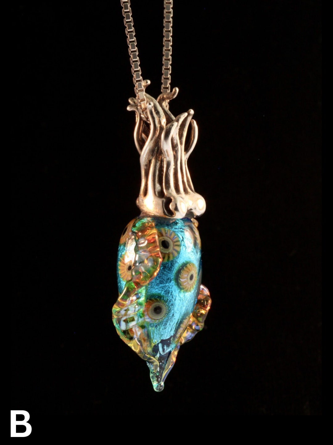 Cuttlefish Necklace Squid Necklace Tentacle Necklace Dichroic Glass ...