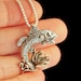 Fish Necklace Jumping Bass Fish Pendant Sterling Silver Fish Charm With ...