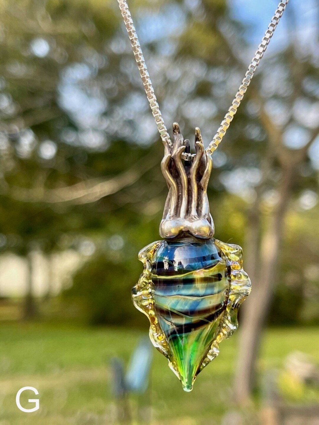 Cuttlefish Necklace Tentacle Pendant Dichroic Glass Jewelry - Etsy