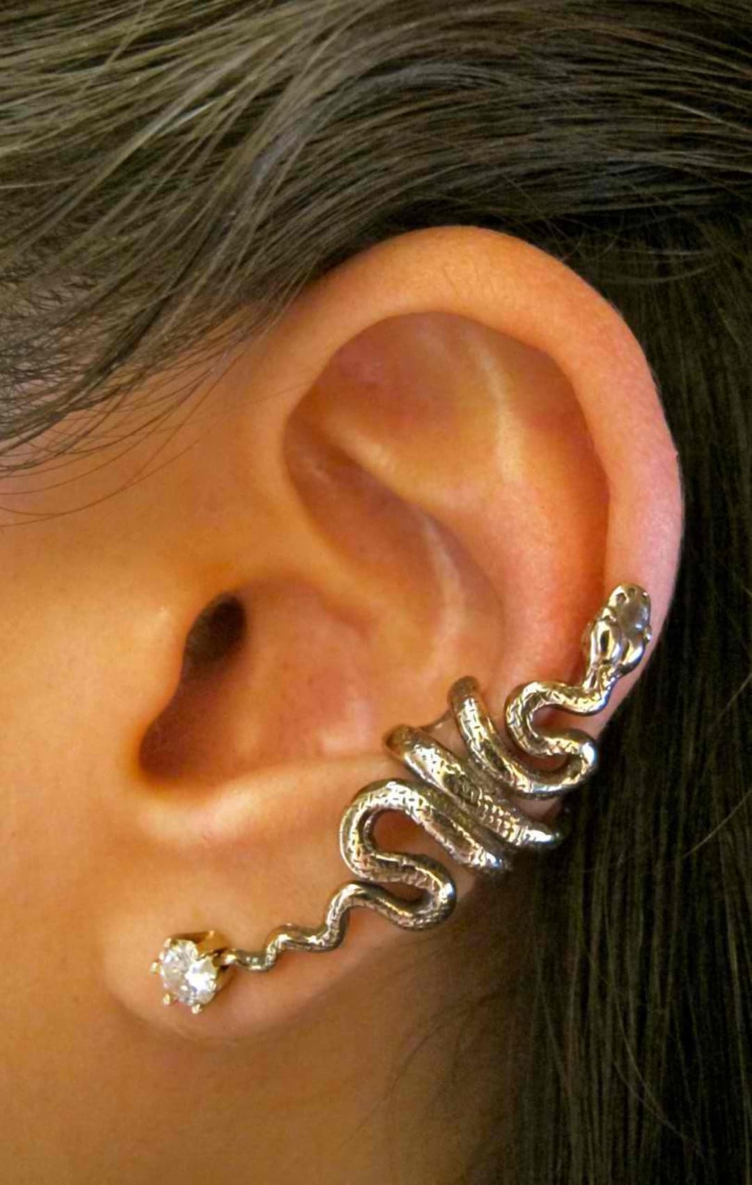 Snake Ear Cuff Bronze Snake Ear Wrap Snake Earring Snake Jewelry ...