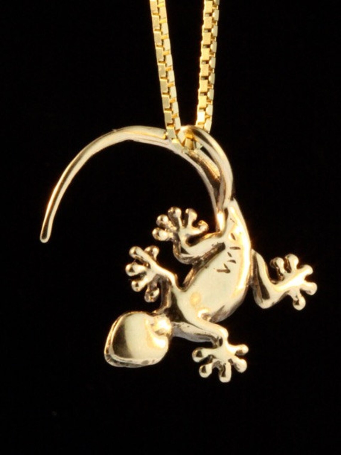 Gecko Charm - Solid 14k Gold – Lizard Charm Necklace - Gold Hawaiian ...