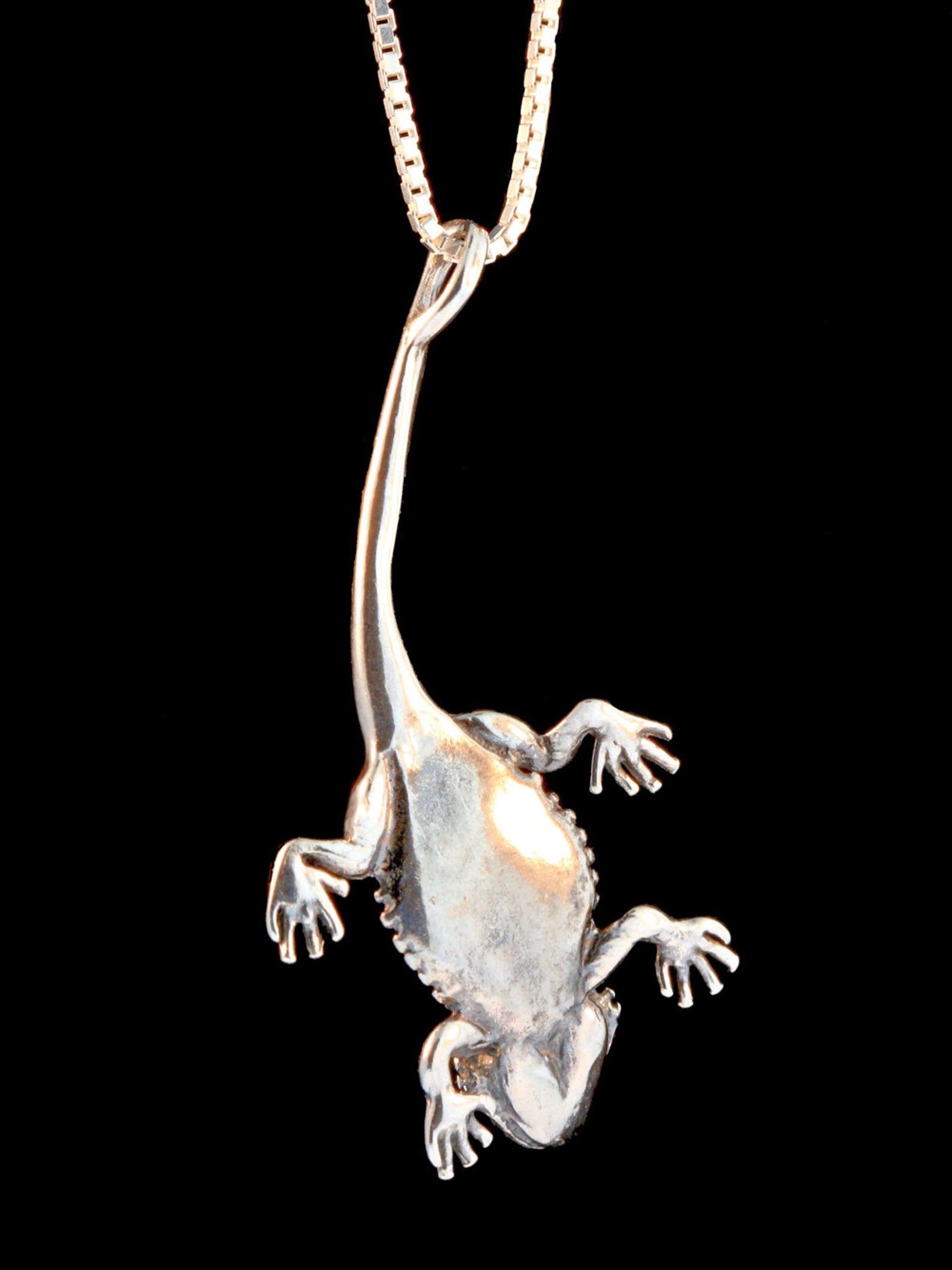 Lizard Necklace Bearded Dragon Necklace Silver Bearded Dragon Charm ...