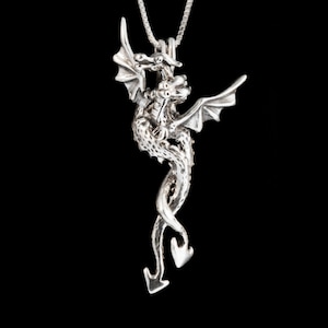 Double Dragon Pendant Two Part Necklace Dragon Necklace Dragon Charm ...