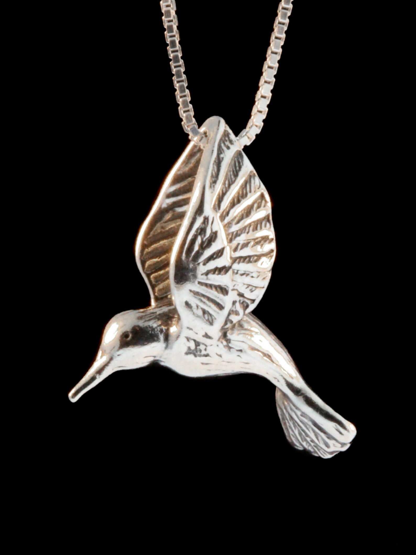 Hummingbird Pendant - Sterling Silver - Bird Necklace - Etsy