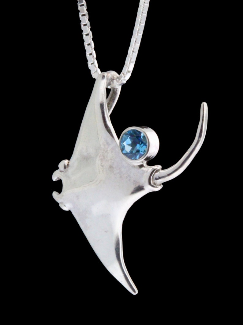 Manta Ray Charm W/ Gemstone Stingray Necklace Manta Ray - Etsy