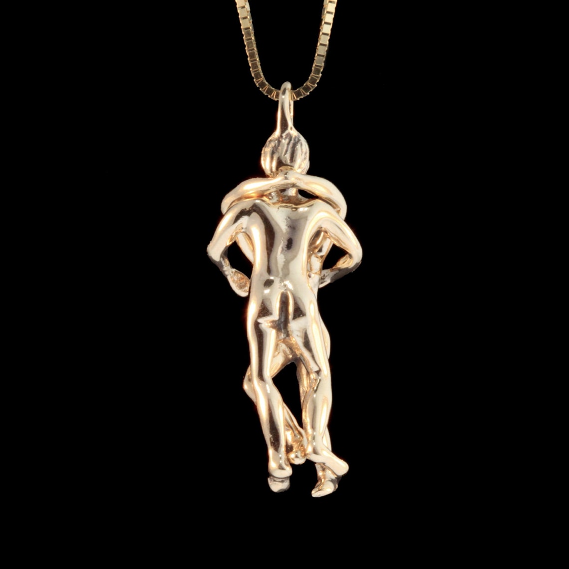 Two Part Lovers Pendant - Solid 14k Gold - True Love Pendant - Etsy