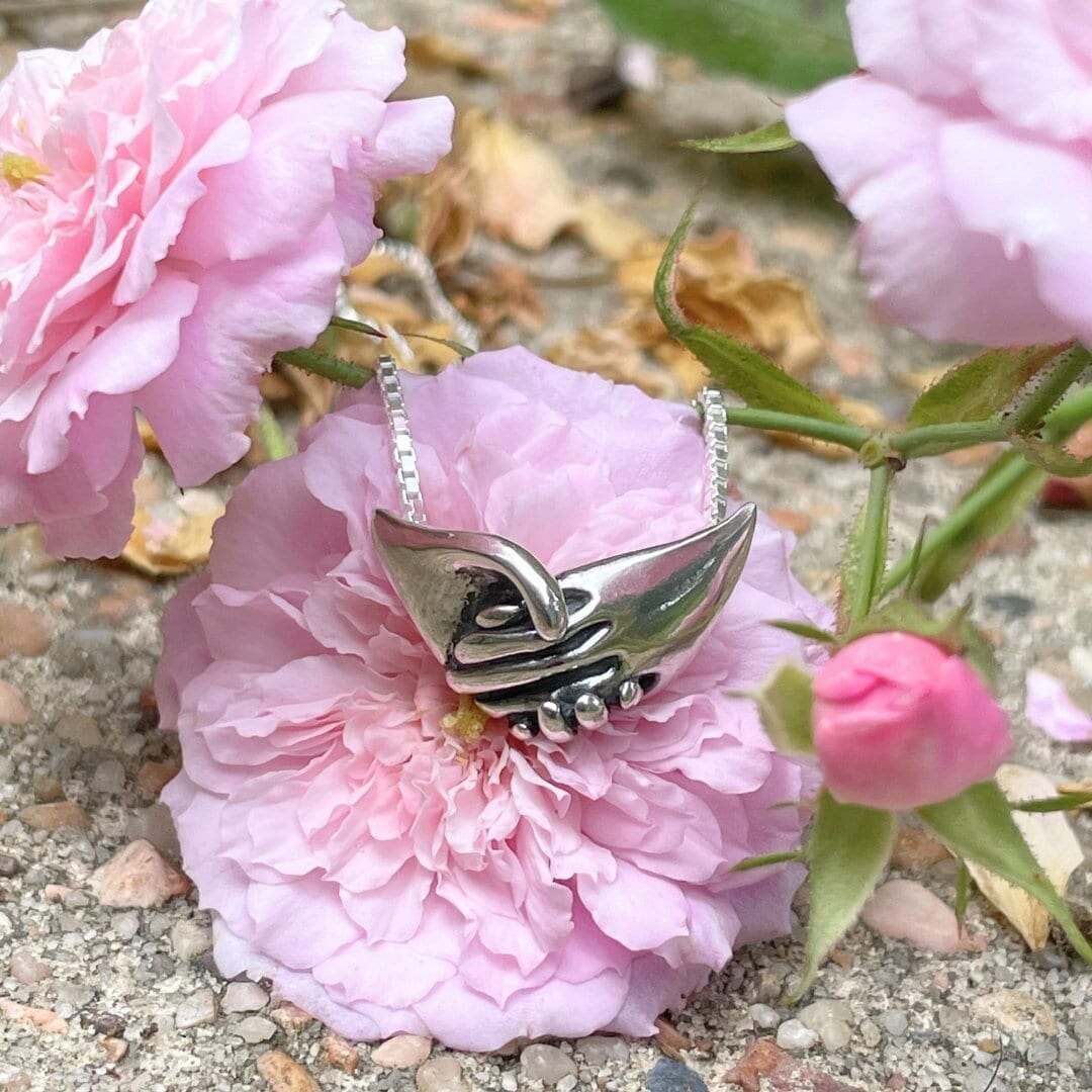 Holding Hands Charm Hand Jewelry Silver Friendship Charm Mother ...