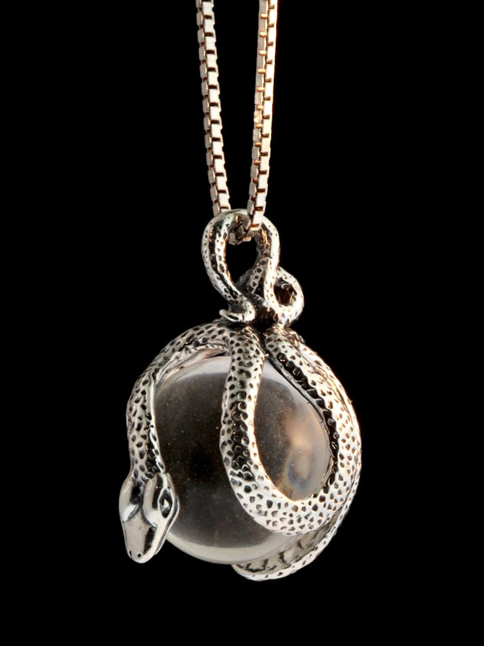 Crystal Snake Orb Pendant Snake Necklace Orb Necklace Gemstone - Etsy