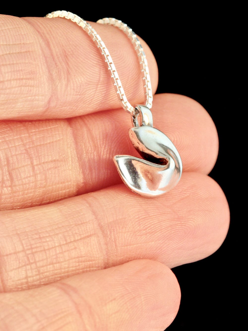 Fortune Cookie Necklace Silver Fortune Cookie Charm Cookie - Etsy