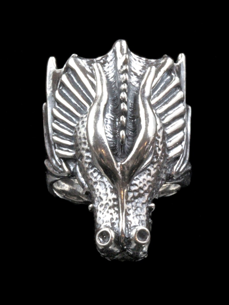 Valor Dragon Ring - Sterling Silver - Ashen Wyrm Ring - Etsy