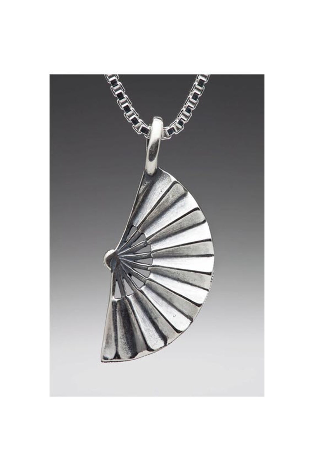 Fan Necklace - Japanese Fan Charm Fan Pendant - Japanese Jewelry - Fan ...