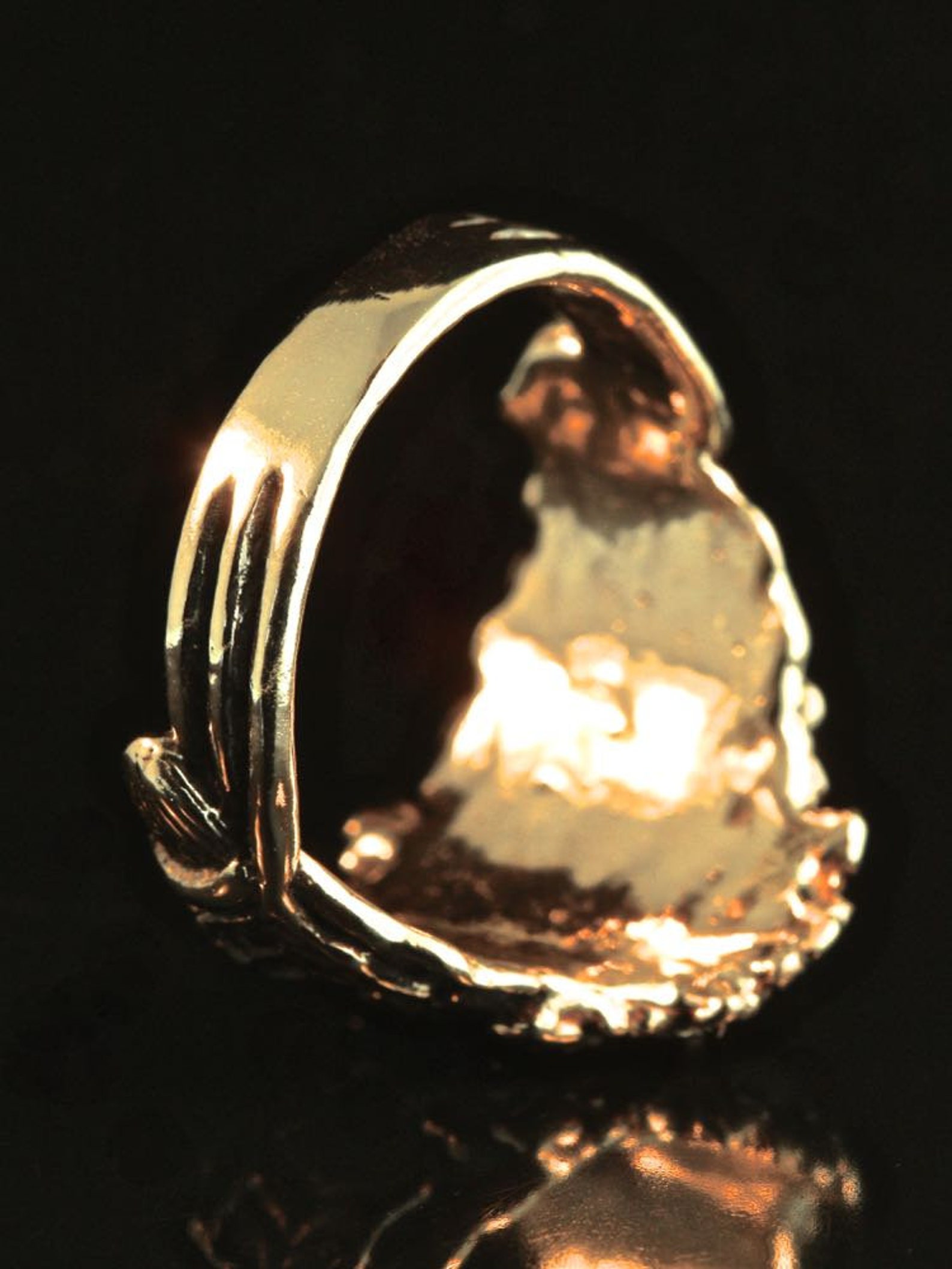 Green Man Ring 14k Gold Oak Leaf and Acorn Ring Leaf Man with | Etsy