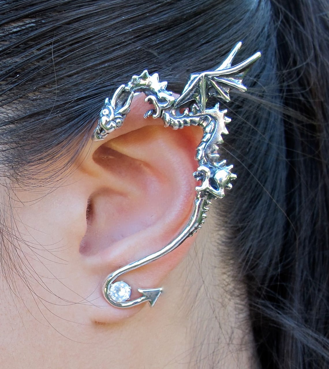 Dragon Ear Wrap Dragon Ear Cuff Dragon Earring Dragon Jewelry Silver ...