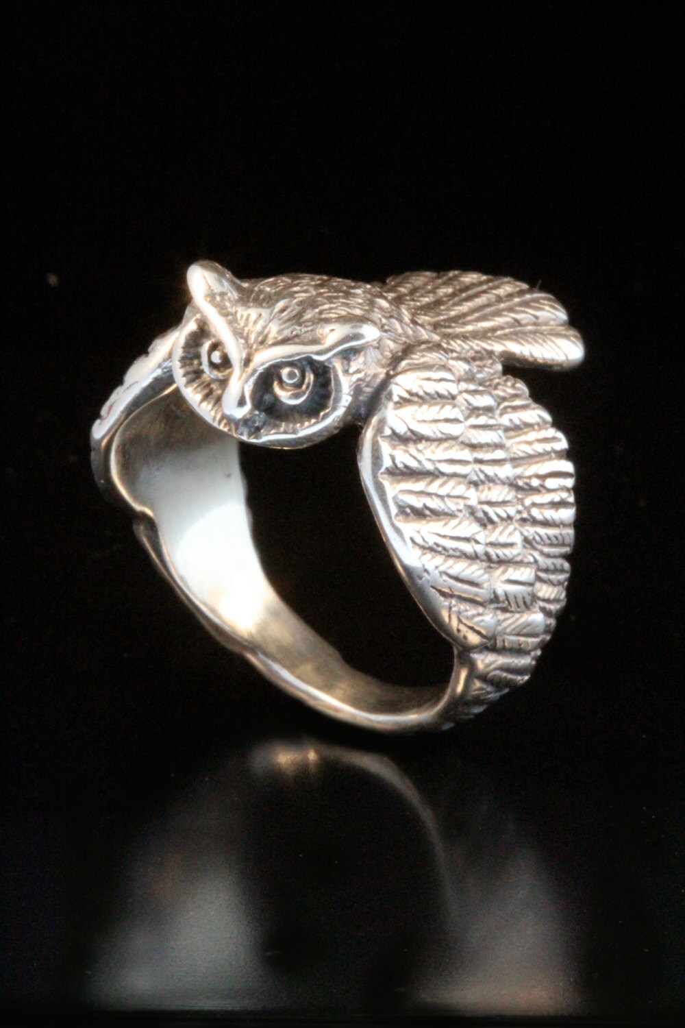 Owl Ring Silver Owl Jewelry Bird Ring Bird Jewelry Sterling | Etsy