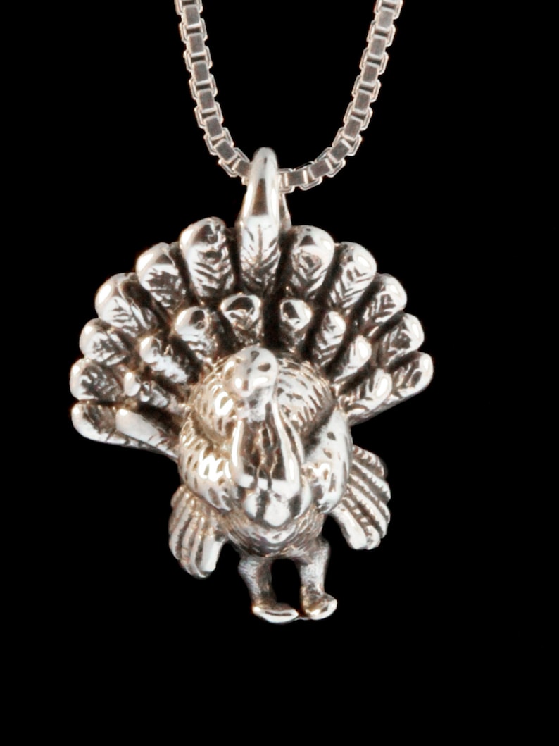 Turkey Necklace Silver Turkey Charm Turkey Jewelry Holiday - Etsy