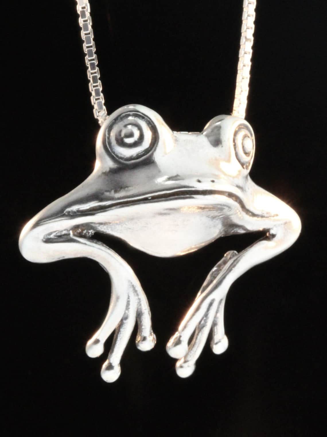 Frog Necklace Frog Charm Frog Jewelry Silver Frog Charm Frog | Etsy