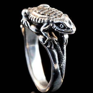 Bearded Dragon Lizard Ring - Sterling Silver - Etsy
