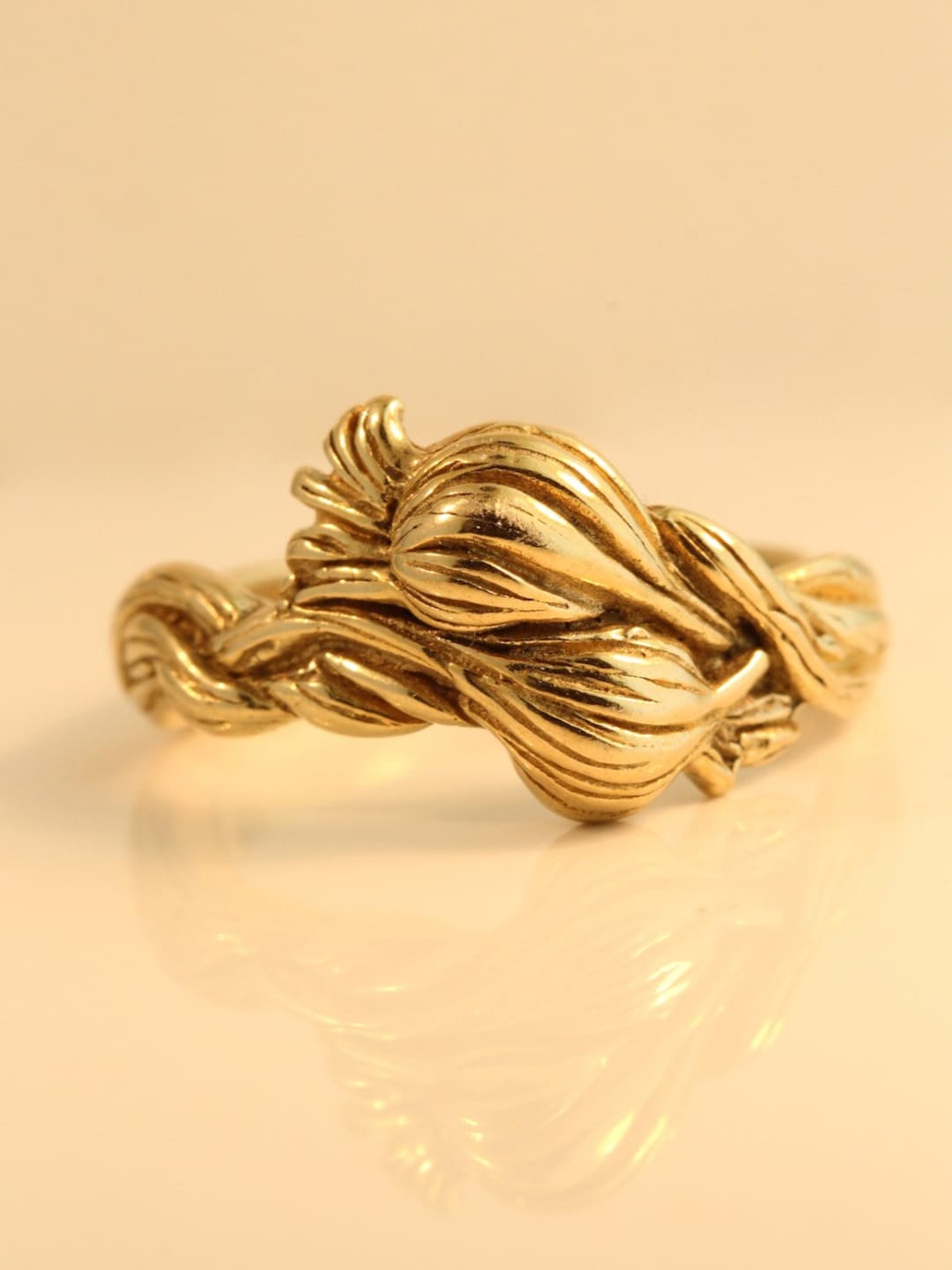 14k Gold Garlic Ring Gold Garlic Jewelry Garlic Braid Gift for Chef ...