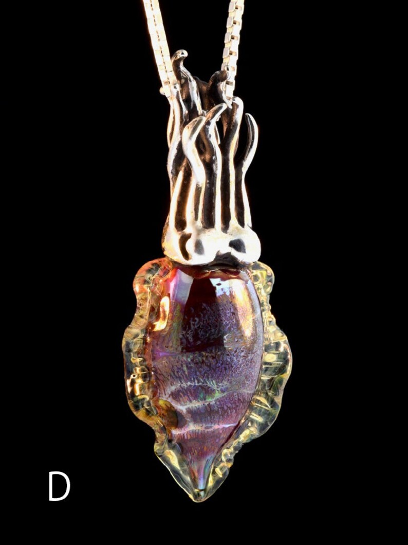Cuttlefish Necklace Squid Necklace Tentacle Necklace Dichroic | Etsy