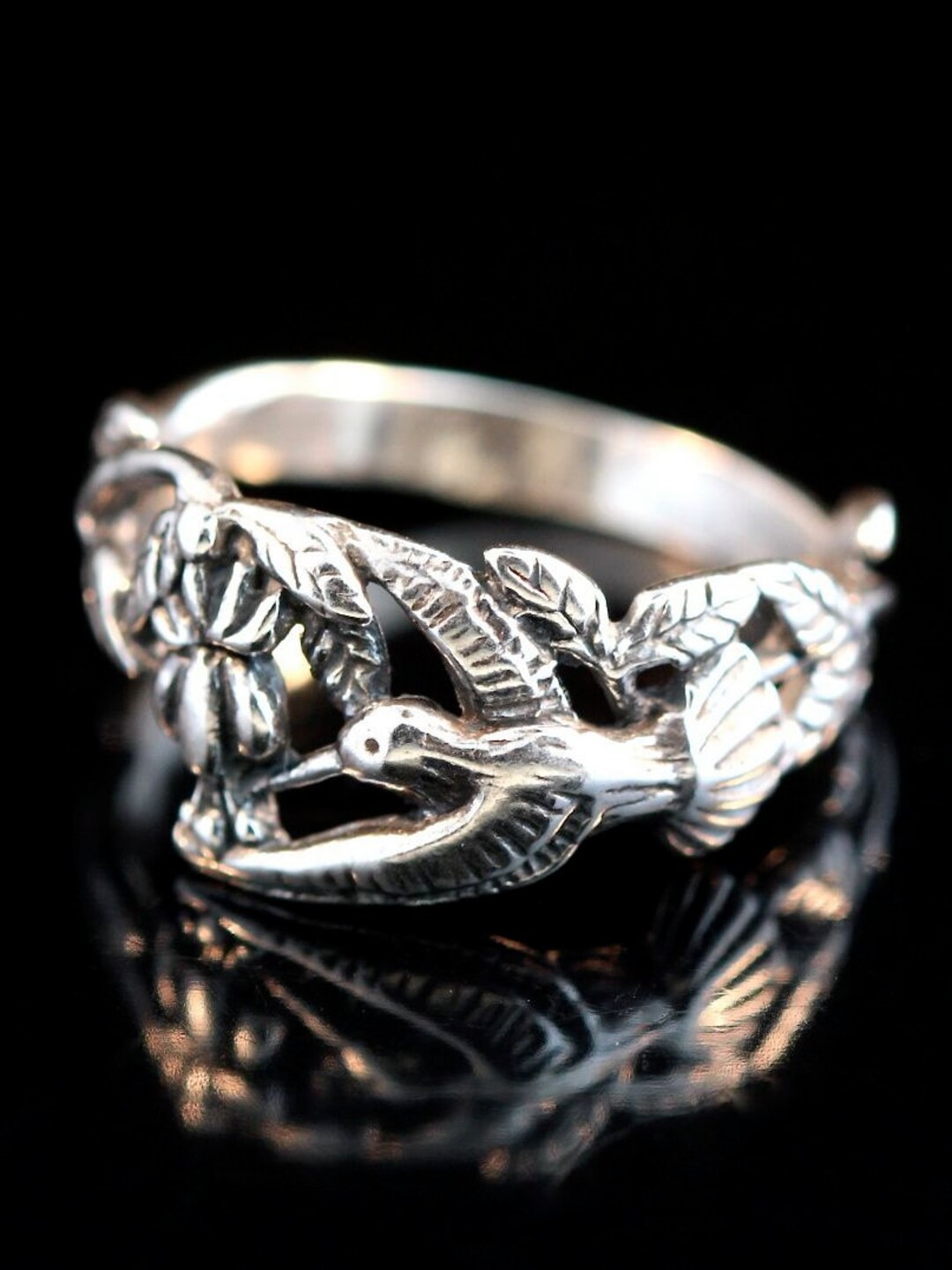 Hummingbird Ring Silver Bird Ring Bird Jewelry Hummingbird Jewelry ...