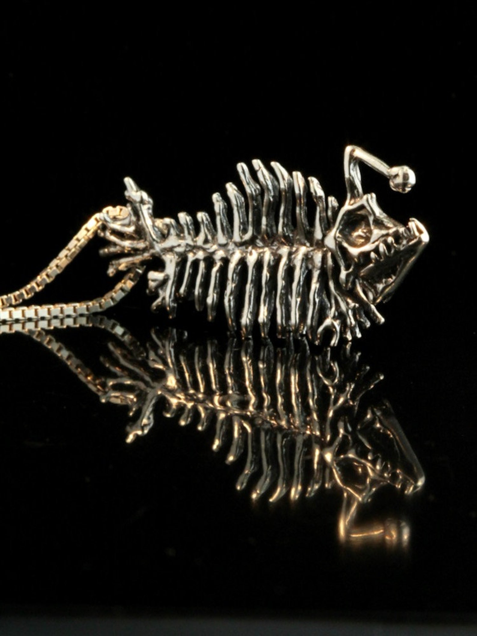 Fish Skeleton Necklace Bone Jewelry Skeleton Jewelry Angler | Etsy