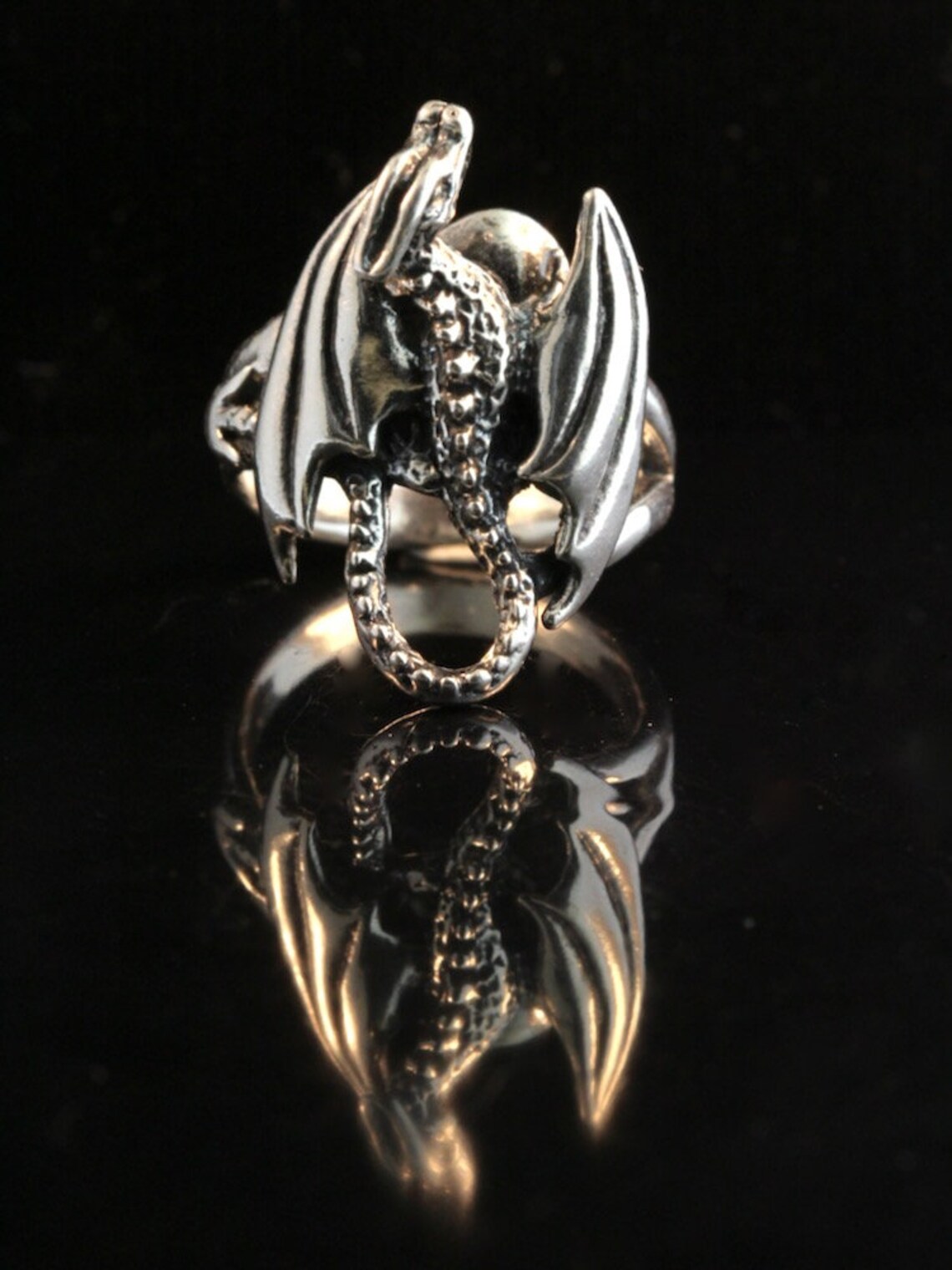 Sterling Silver Dragon Ring Epic Dragon Jewelry Statement Ring | Etsy