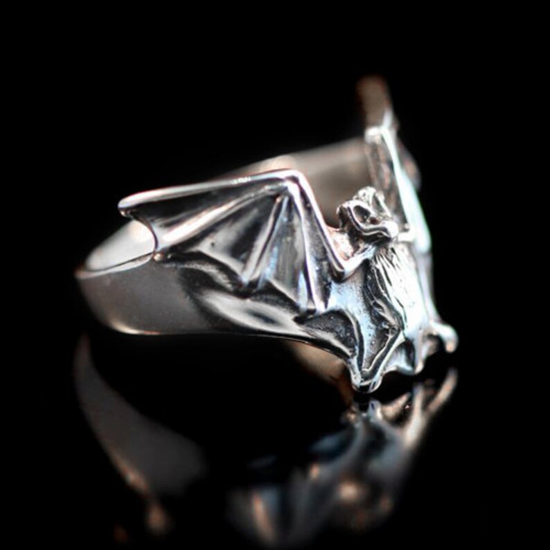 Sterling Silver Bat Ring Bat Flight Ring Bat Jewelry Halloween - Etsy