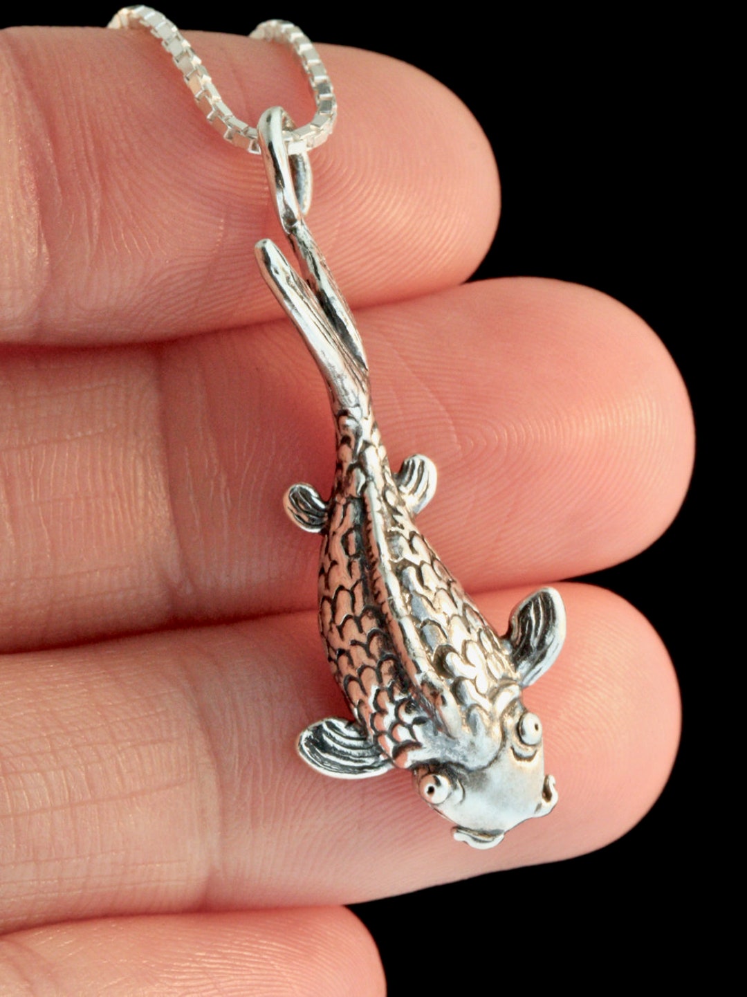 Koi Fish Necklace Sterling Silver - Fish Pendant - Koi Fish Jewelry ...