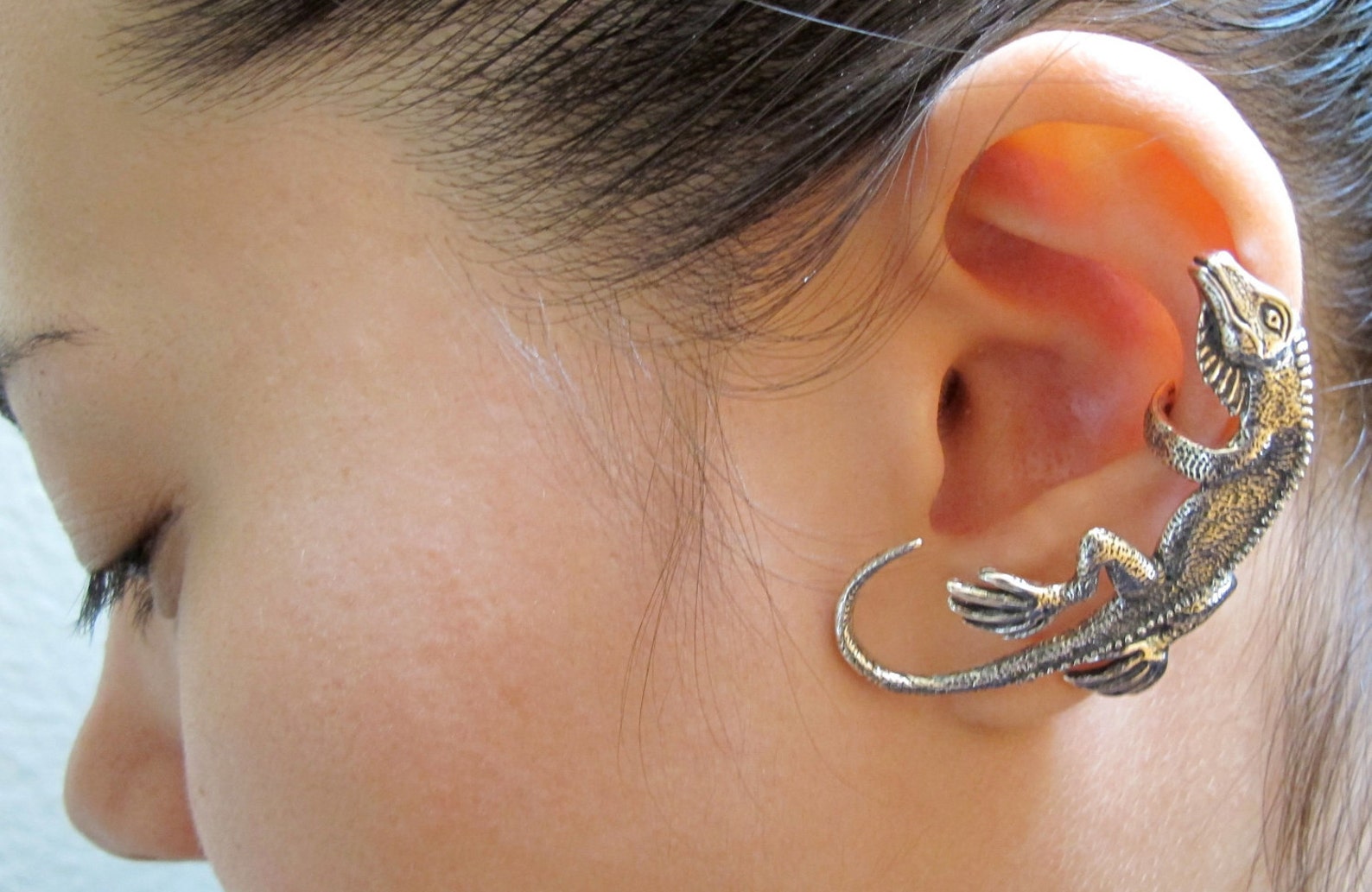Lizard Ear Cuff Silver Iguana Ear Cuff Lizard Earring Iguana - Etsy