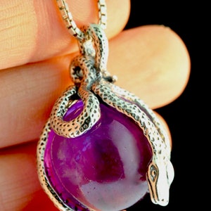Python Snake Orb Pendant - Sterling Silver - Snake Jewelry - Etsy