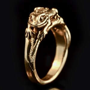 Lizard Ring Bearded Dragon Jewelry Bearded Dragon Ring 14K Gold Bearded ...