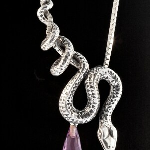 Snake Necklace Silver Snake Pendant Snake Jewelry Serpent Jewelry ...