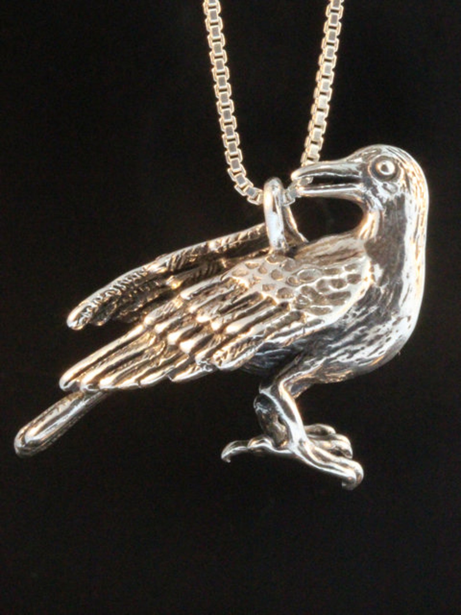 Raven Necklace Raven Jewelry Raven Pendant With Ruby Bird - Etsy