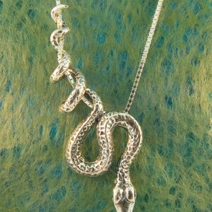 Silver Snake Necklace, Snake Jewelry Serpent Necklace, Serpent Jewelry, Python Pendant, Medusa ...