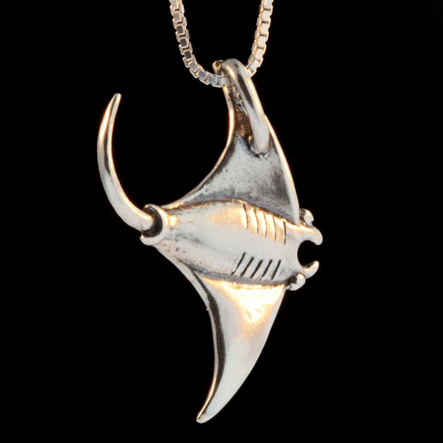 Sterling Silver Manta Ray Necklace Silver Manta Charm Hawaii - Etsy