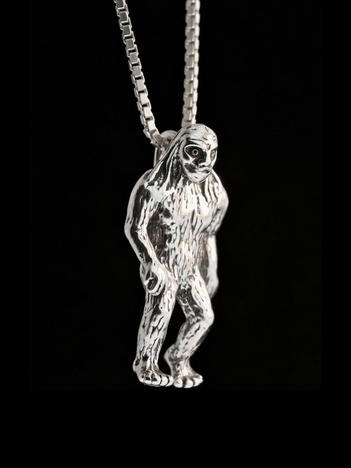 Bigfoot Pendant Silver Necklace Bigfoot Charm Sterling Silver Sasquatch ...