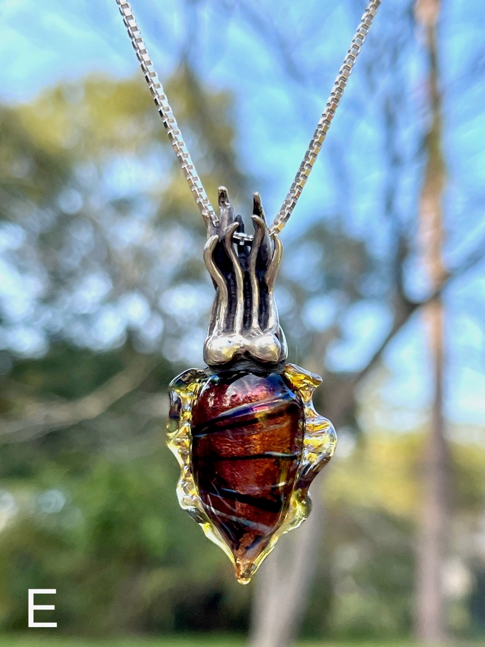 Cuttlefish Necklace Tentacle Pendant Dichroic Glass Jewelry - Etsy