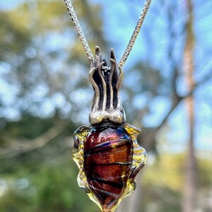 Cuttlefish Necklace Tentacle Pendant Dichroic Glass Jewelry - Etsy