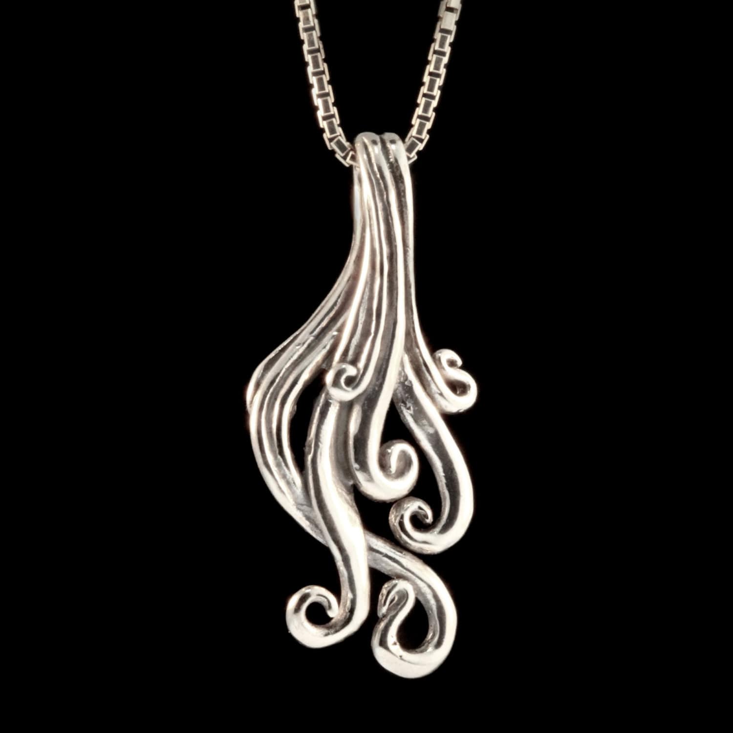 Waterfall Necklace Silver Waterfall Jewelry Cascade Waterfall - Etsy