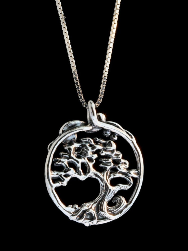 Silver Tree Necklace Silver Cypress Tree Charm Cypress Tree Jewelry ...