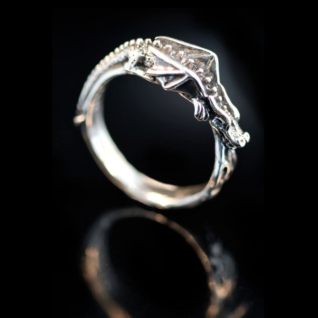 Silver Dragon Ring Flame Dragon Silver Pinky Ring Thumb Ring Silver ...