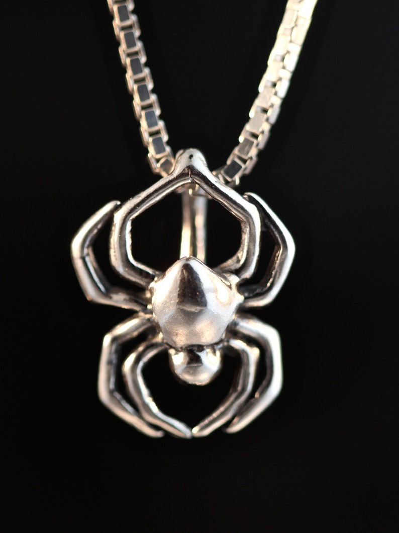 Spider Necklace Silver Spider Charm Spider Jewelry Small | Etsy