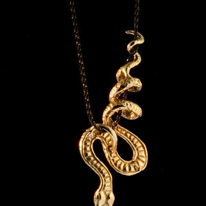 Bronze Snake Pendant Python Snake Bronze Snake Necklace Serpent ...