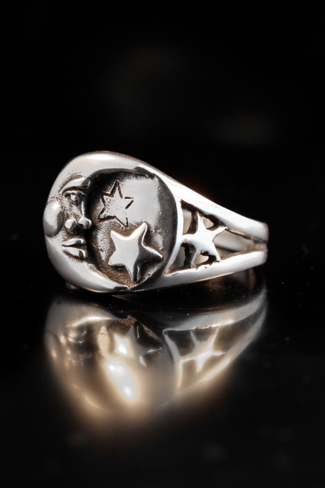 Moon Ring Star Ring Silver Moon and Star Ring Celestial Ring Celestial Jewelry Moon Jewelry Star ...