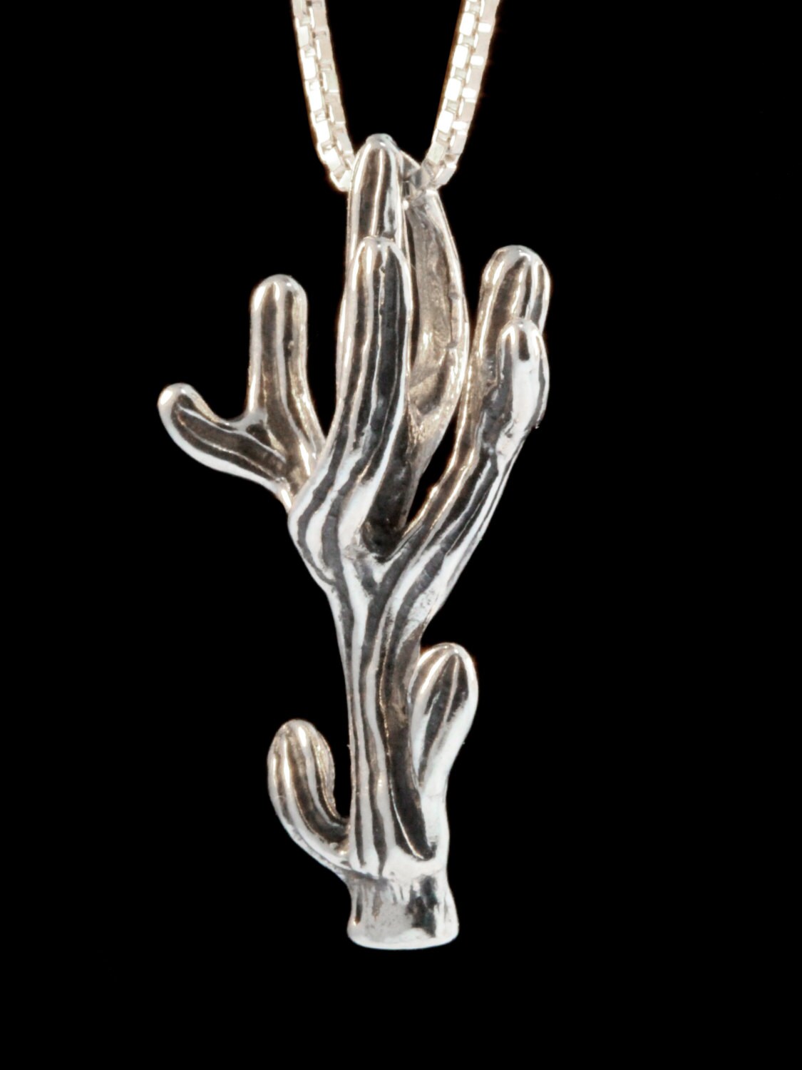 Tiny Cactus Necklace Saguaro Cactus Charm Sterling Silver - Etsy