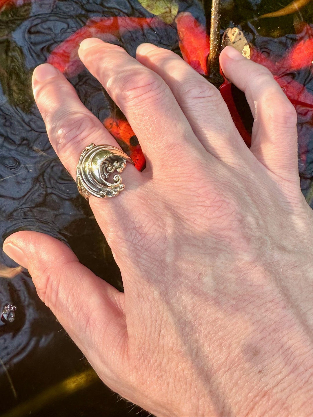 Gold Wave Ring Gold Wave Jewelry Ocean Ring Water Ring 14k Gold ...