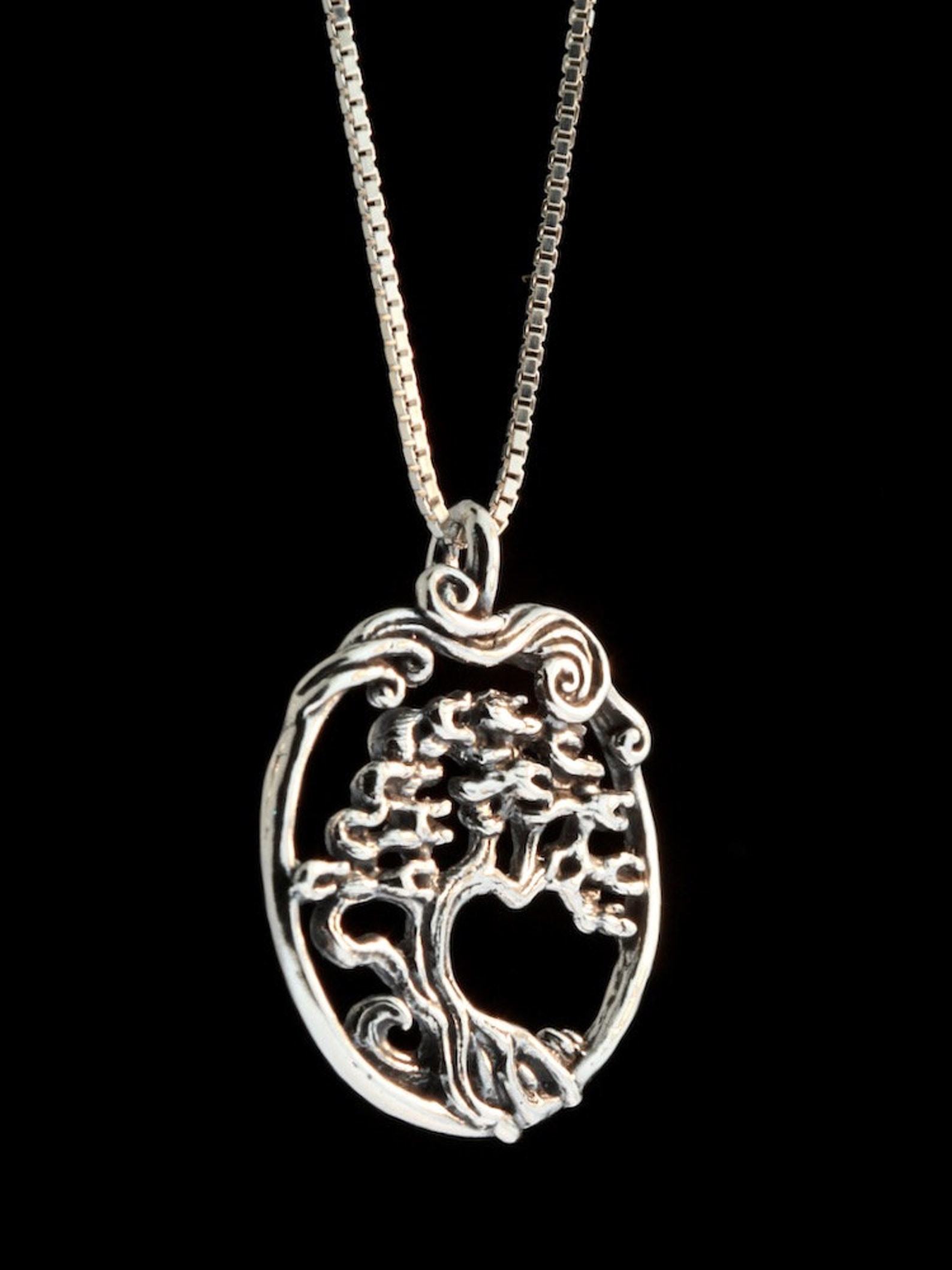 Silver Tree Necklace Silver Cypress Tree Charm Cypress Tree - Etsy