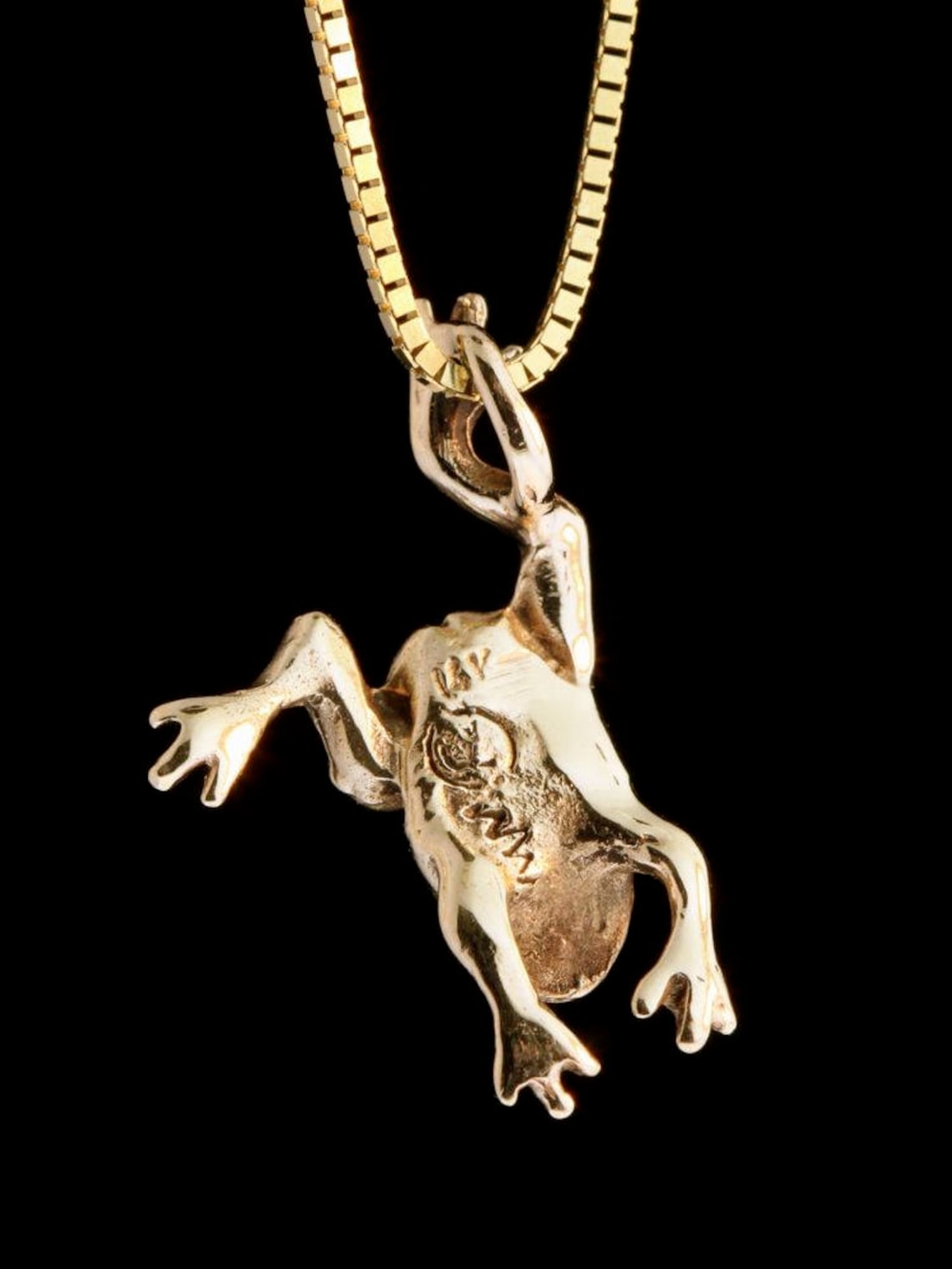 Gold Frog Prince Charm Pendant 14k Gold Frog Necklace - Etsy